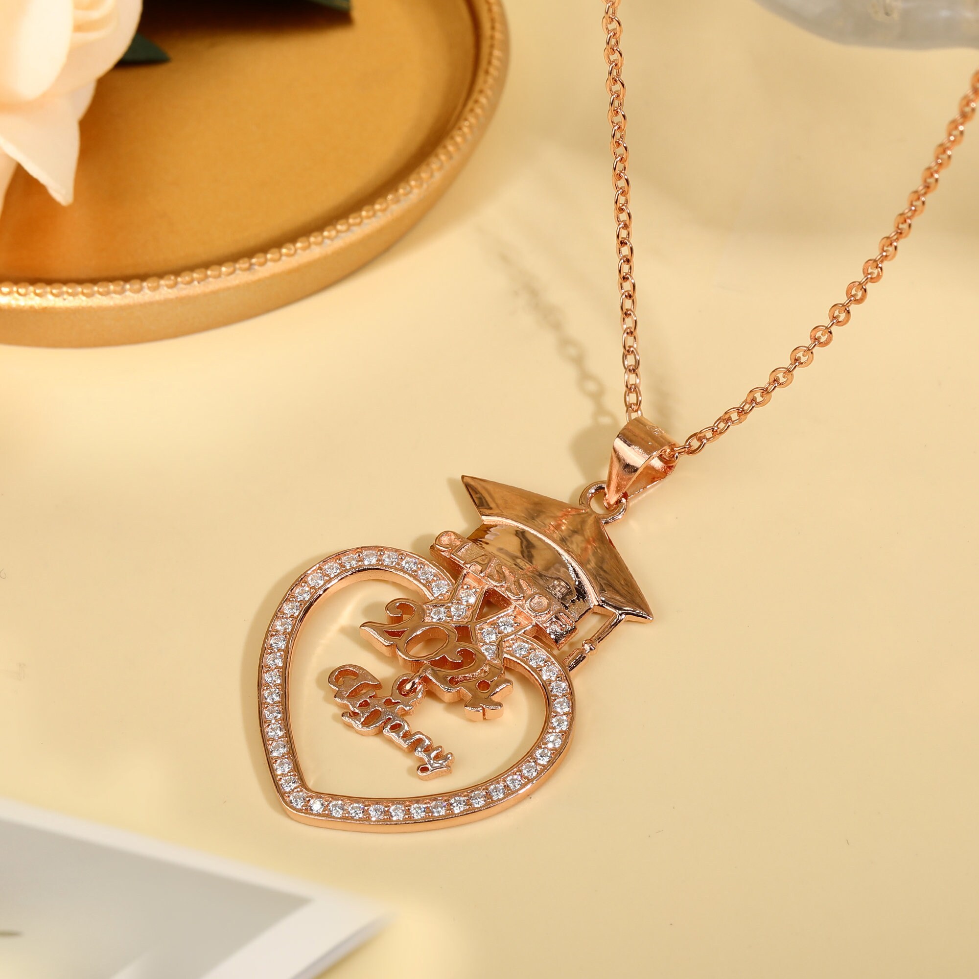 Personalized Graduation Necklace, College Necklace, Custom Bachelor Cap ...