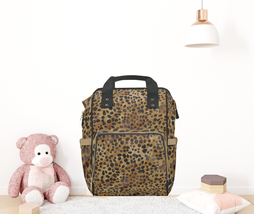 Cheetah Print Multi-functional Diaper Backpack - Stylish and Practical ...