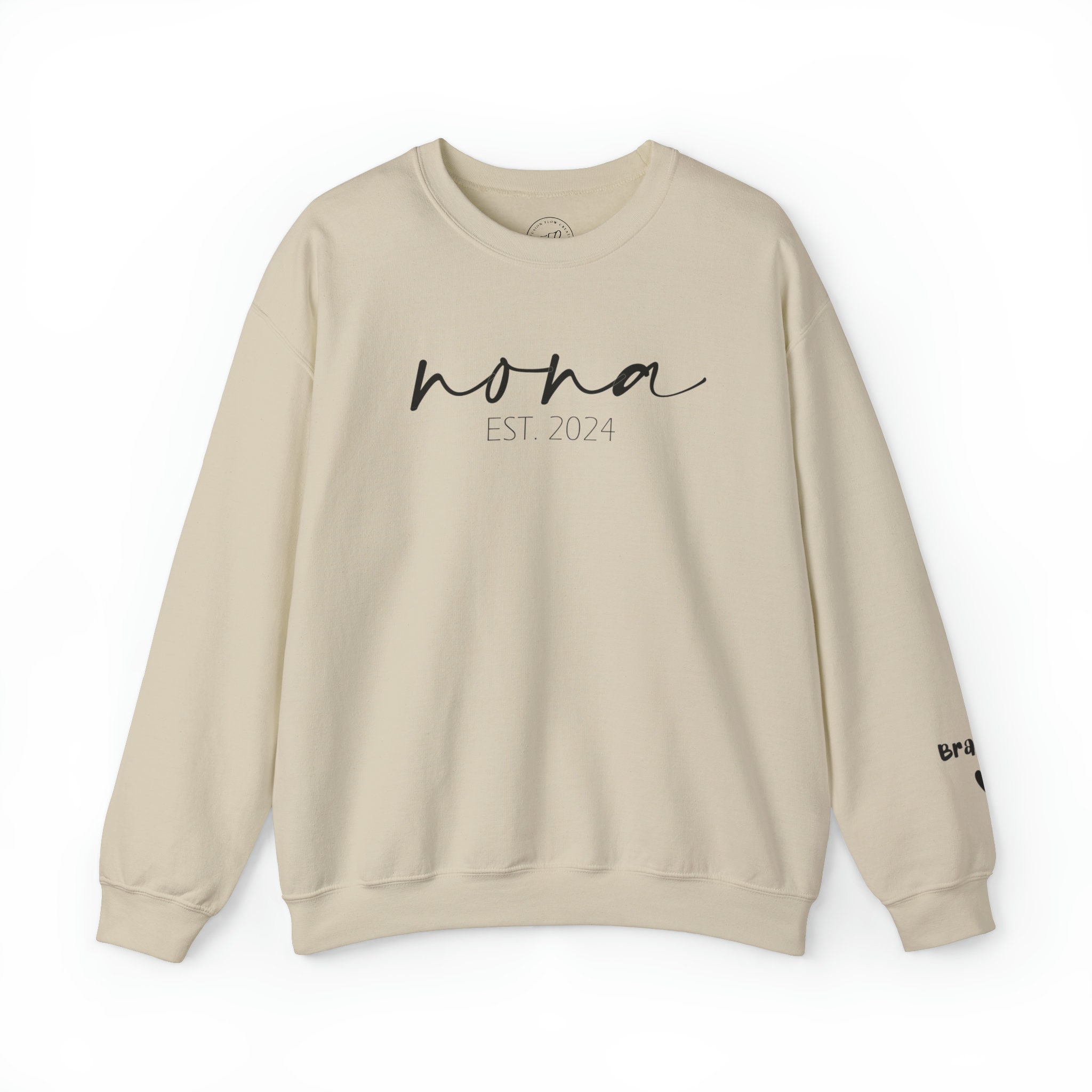 Nona Est. 2024 Sweatshirt Personalized Crew Neck for New Grandmas, Nona ...