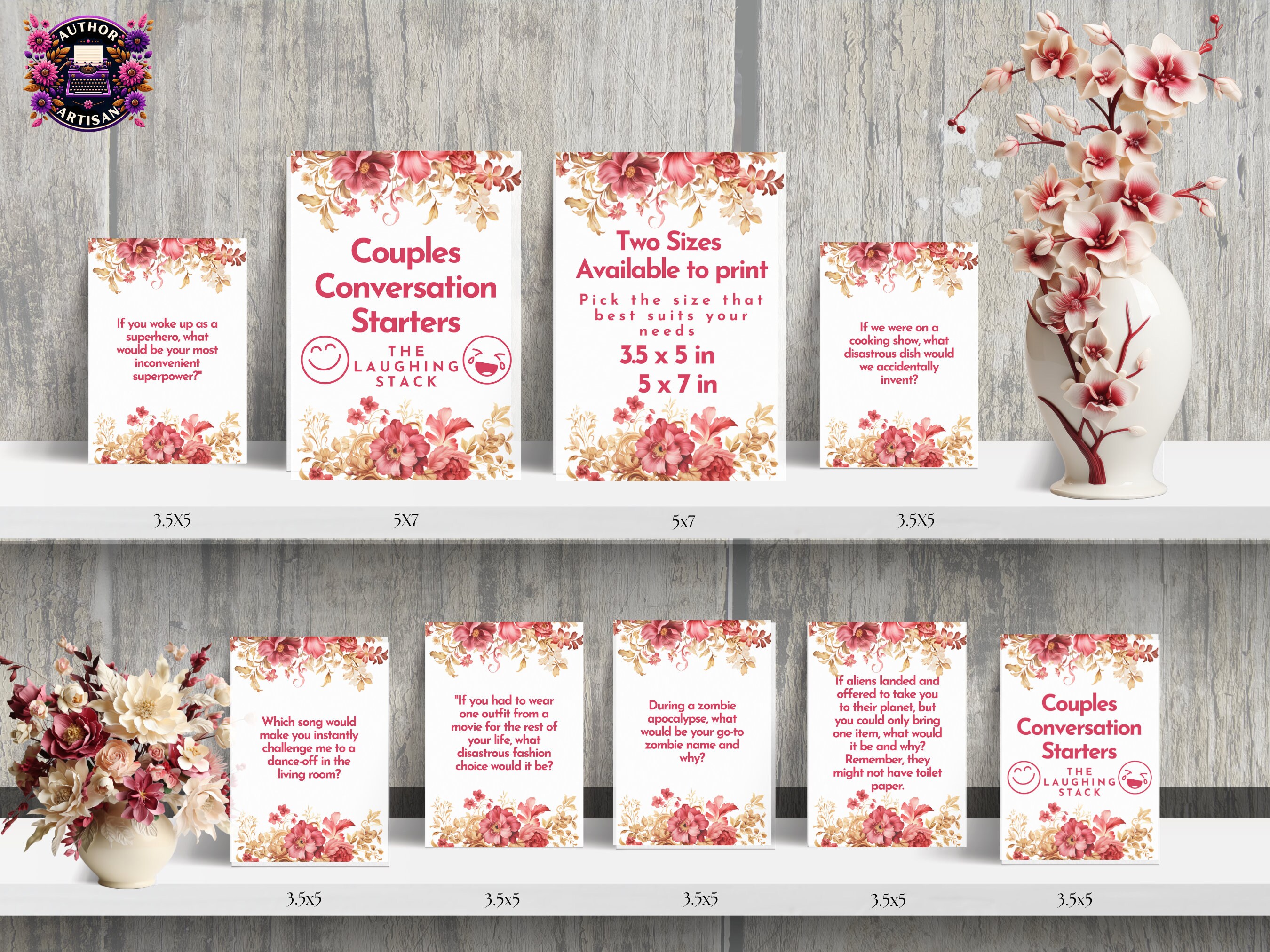 Couples Conversation Starters: THE LAUGHING STACK Ice-breaker Templates ...