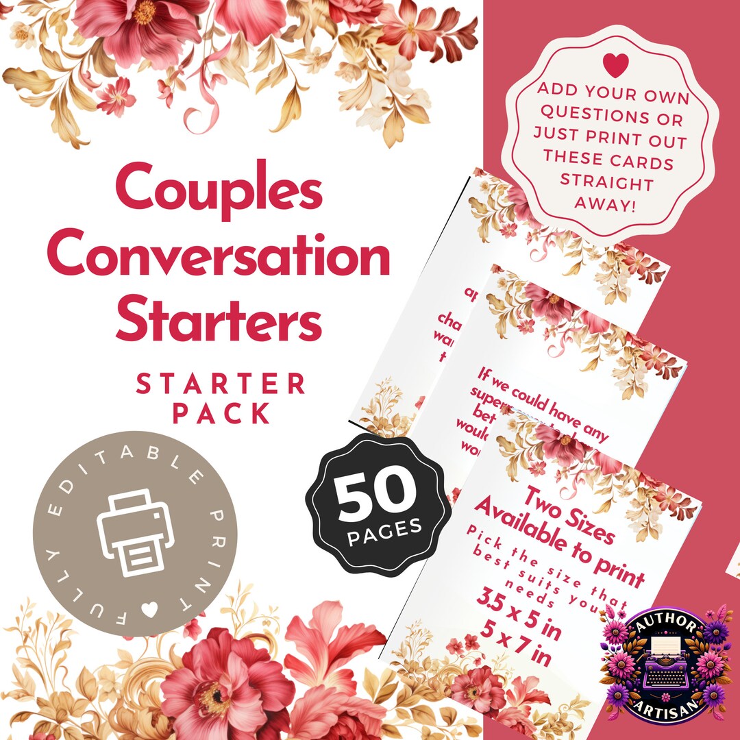 Couples Conversation Starter Pack Valentine's Day Ice-breaker Templates ...