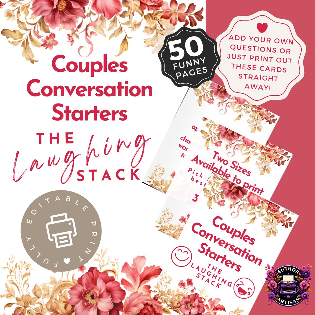 Couples Conversation Starters: THE LAUGHING STACK Ice-breaker Templates ...