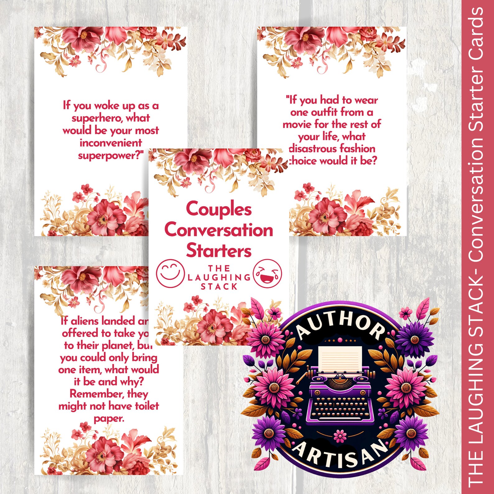 Couples Conversation Starters: THE LAUGHING STACK Ice-breaker Templates ...
