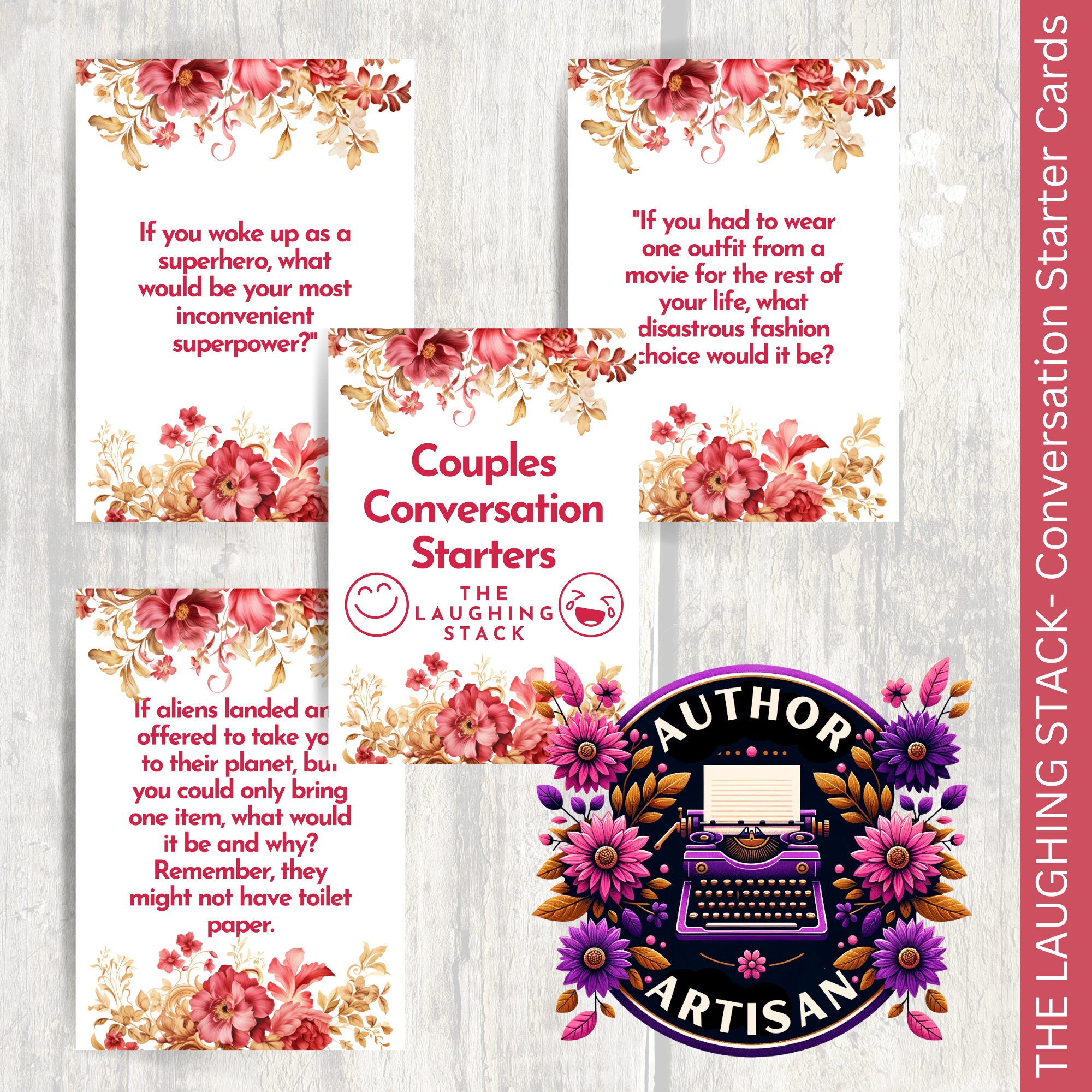 Couples Conversation Starters: THE LAUGHING STACK Ice-breaker Templates ...