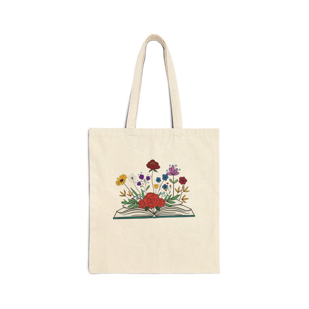 Book of Flowers Canvas Bag - Etsy