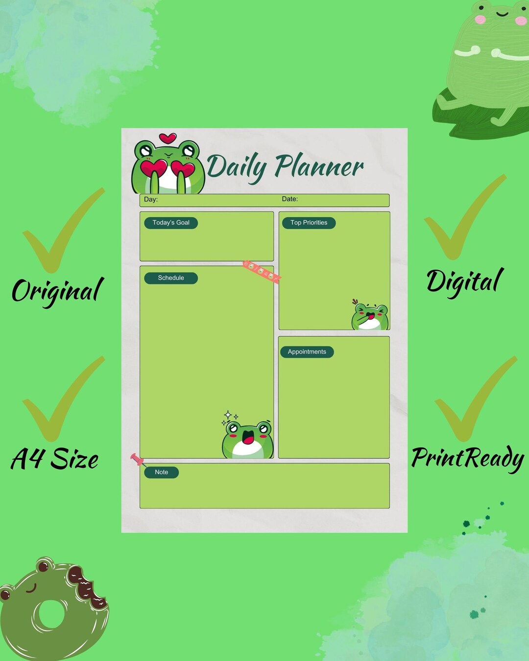 Frog Digital Planner - Etsy