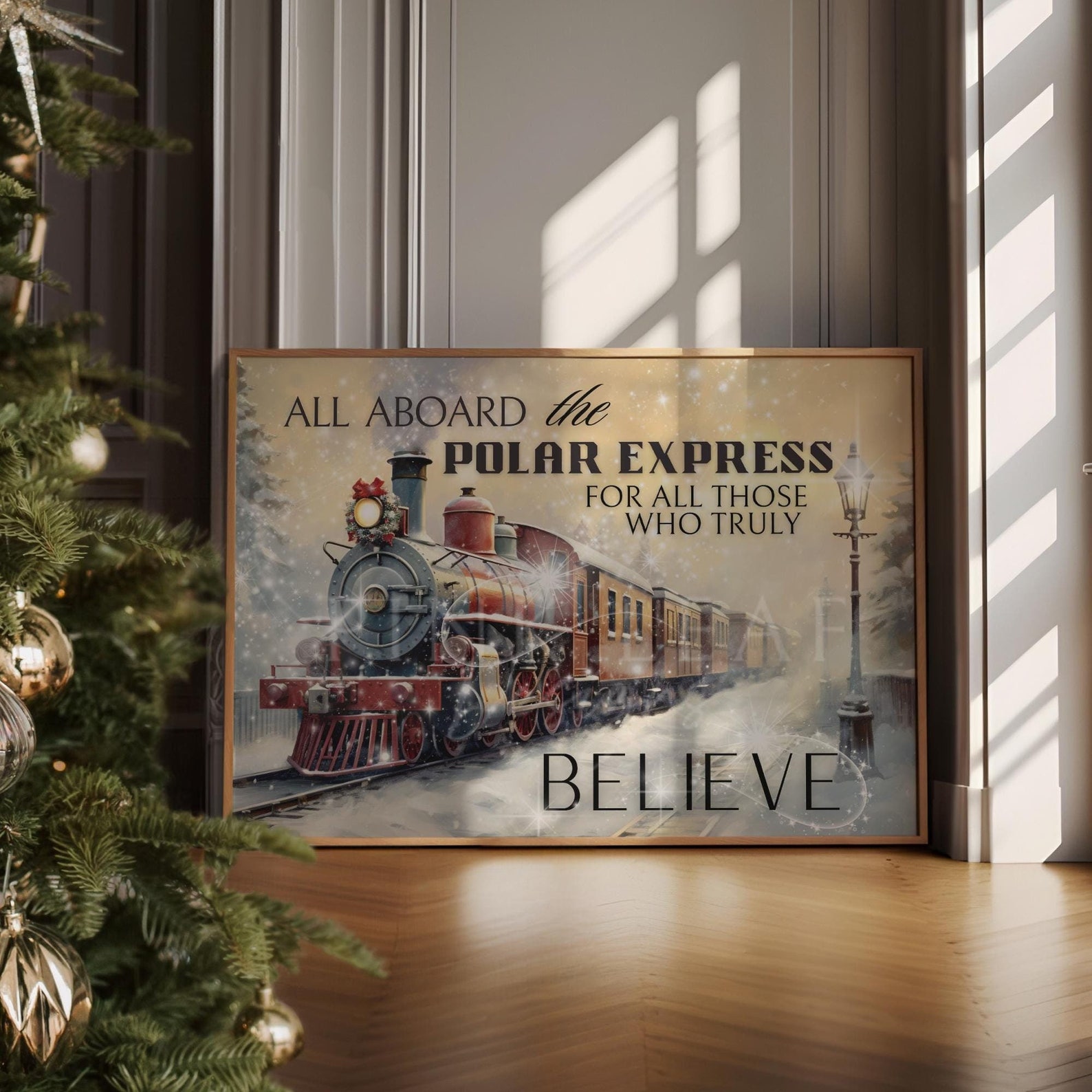 Polar Express Train Print | Magical Christmas Wall Art | Holiday Decor ...