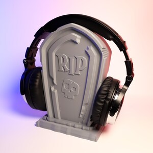 3D Printed Tombstone Headphone Stand Skull Desk Organizer for Gaming ...