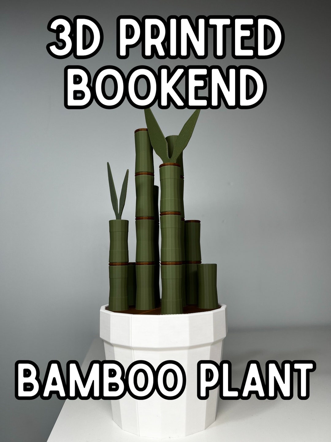 Bamboobooks 3D Printed Bamboo Bookends Realistic Bamboo Plant Design ...