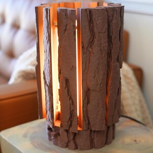 3D Printed Lantern Log Lamp | Mechanically Dimming Lamp With Real Log ...