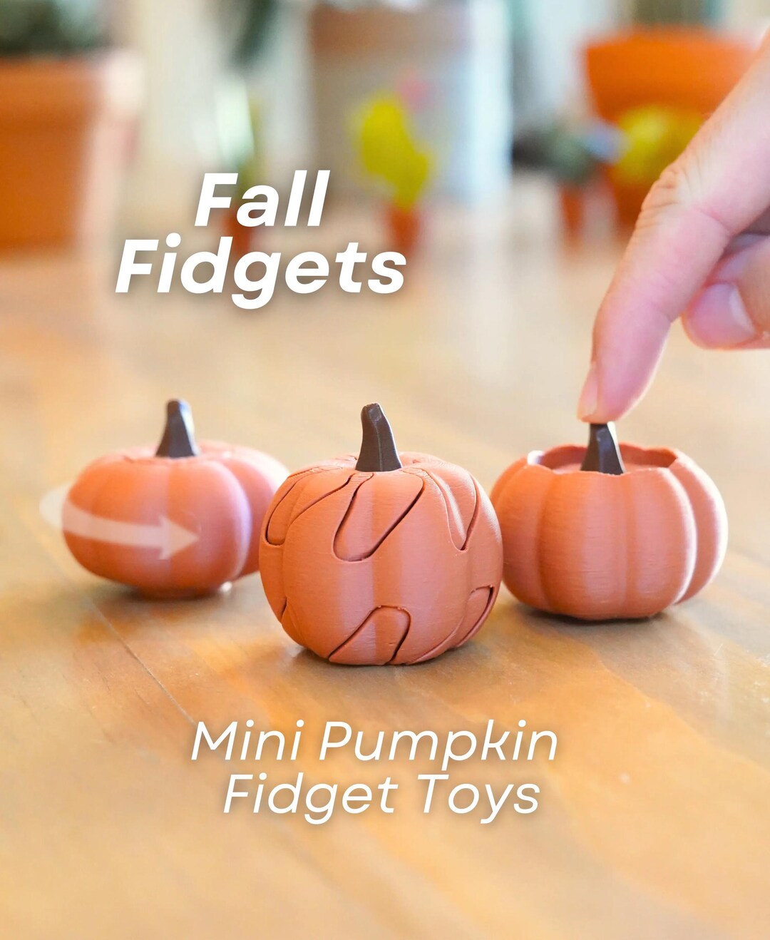 3D Printed Fall Pumpkin Fidget Toys | Mini Pumpkin Fidget Spinner ...