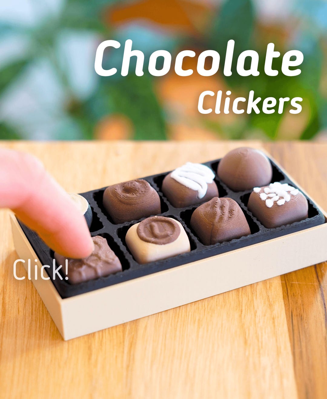 Chocolate Fidget Toy | Clicker Box of Chocolates | Stress Relief Desk ...