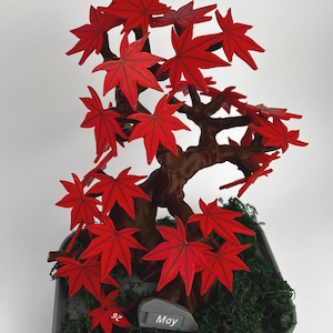3D Printed Bonsai Tree Calendar - Japanese Maple Desk Decor - Perpetual ...