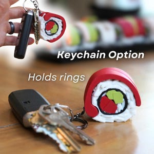 3D Printed Sushi Pill Organizer & Keychain Set | Cute Weekly Pill ...