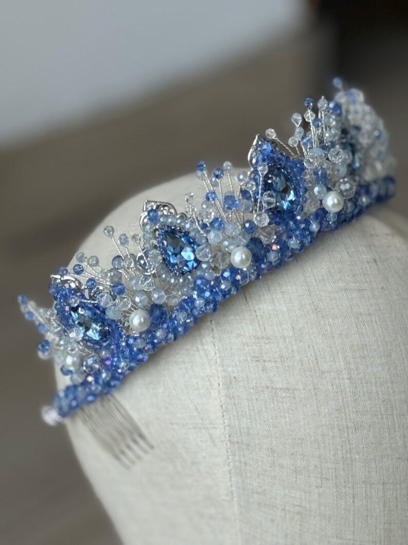 Sweet Sixteen Tiara, Blue Tiara Crown, Quinceanera Tiaras, Blue Crystal ...