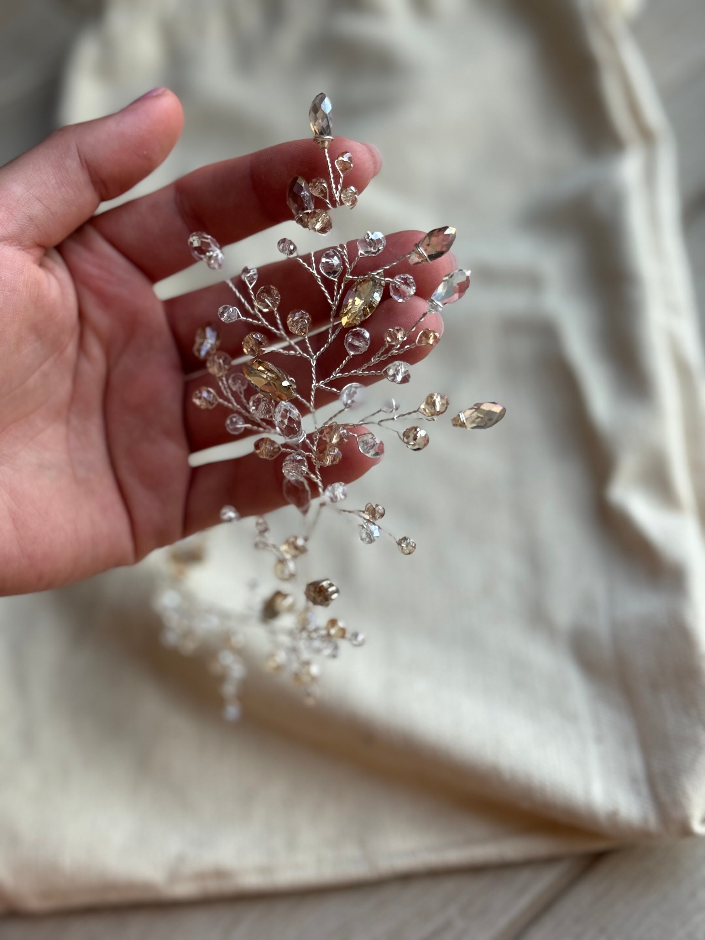 Bridal Hairpiece, Wedding Headpiece, Bridal Pin, Handmade Bridal Hair ...