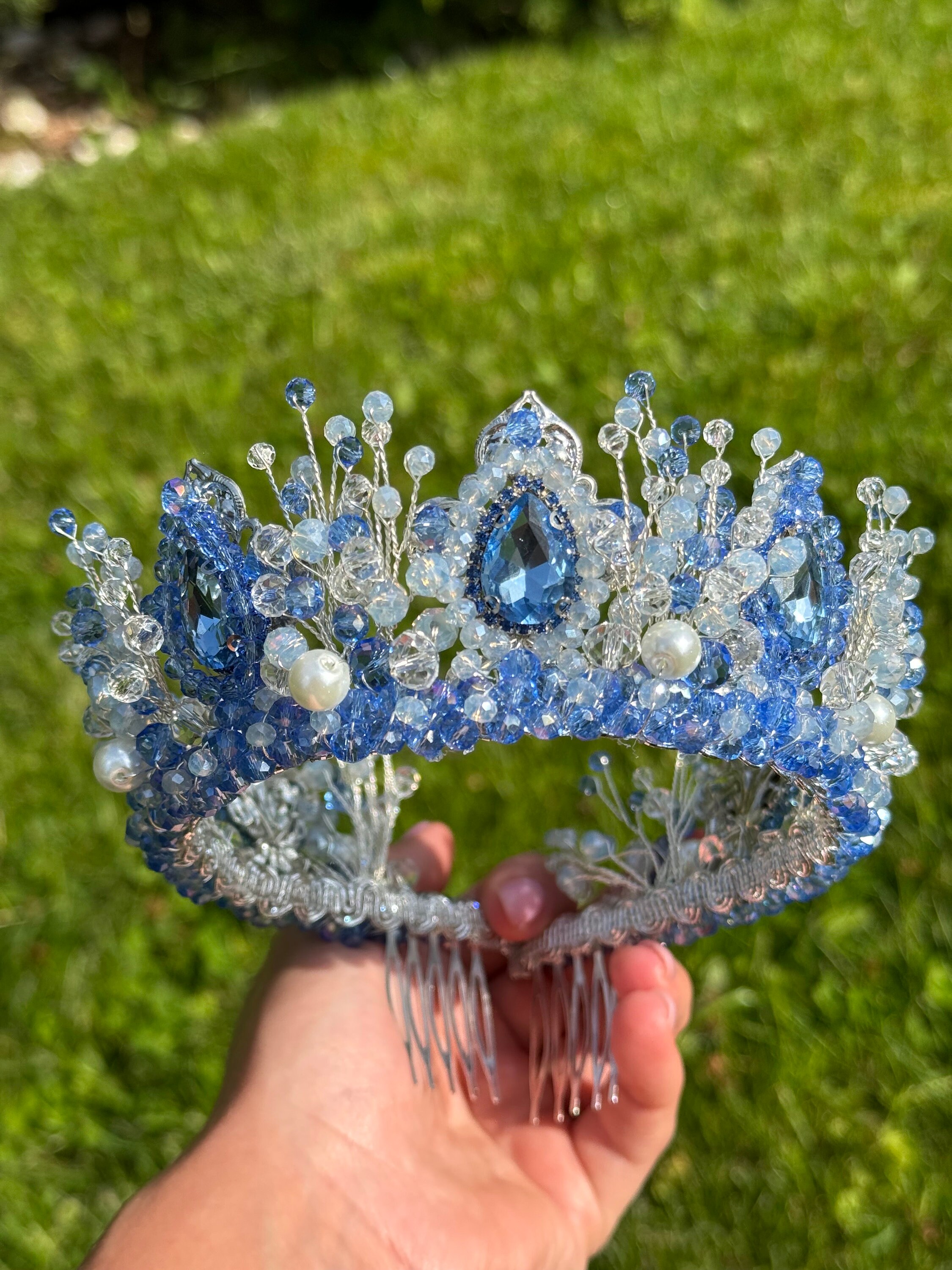 Sweet Sixteen Tiara, Blue Tiara Crown, Quinceanera Tiaras, Blue Crystal ...