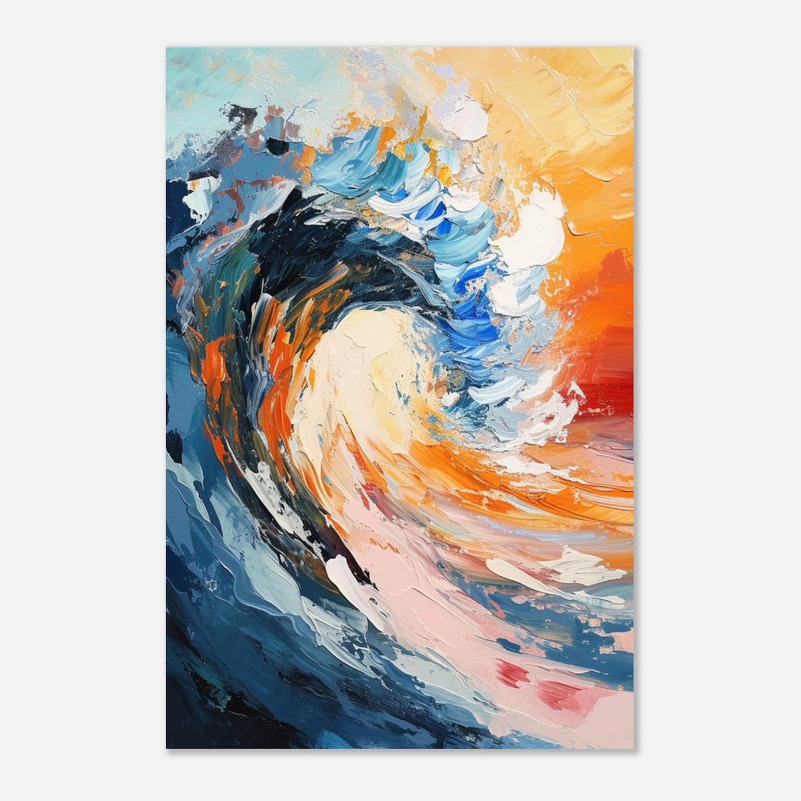 Color Abstract Ocean Wave Wall Art, Nautical Wall Decor, Coastal Art ...