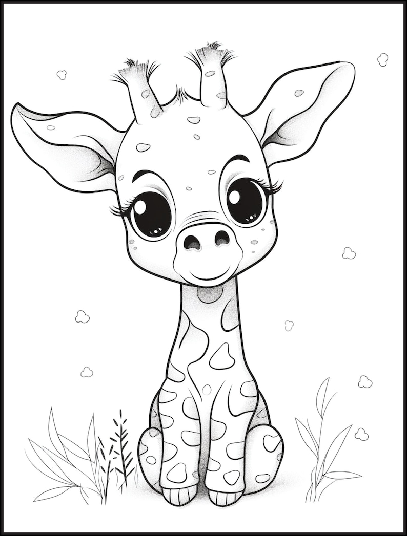 Baby Jungle Safari Coloring Pages for Kids 25 Printable Sheets Perfect ...
