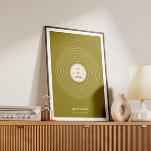 Custom Record Lyrics Poster, Anniversary Wedding Gift, Vinyl Lyric ...