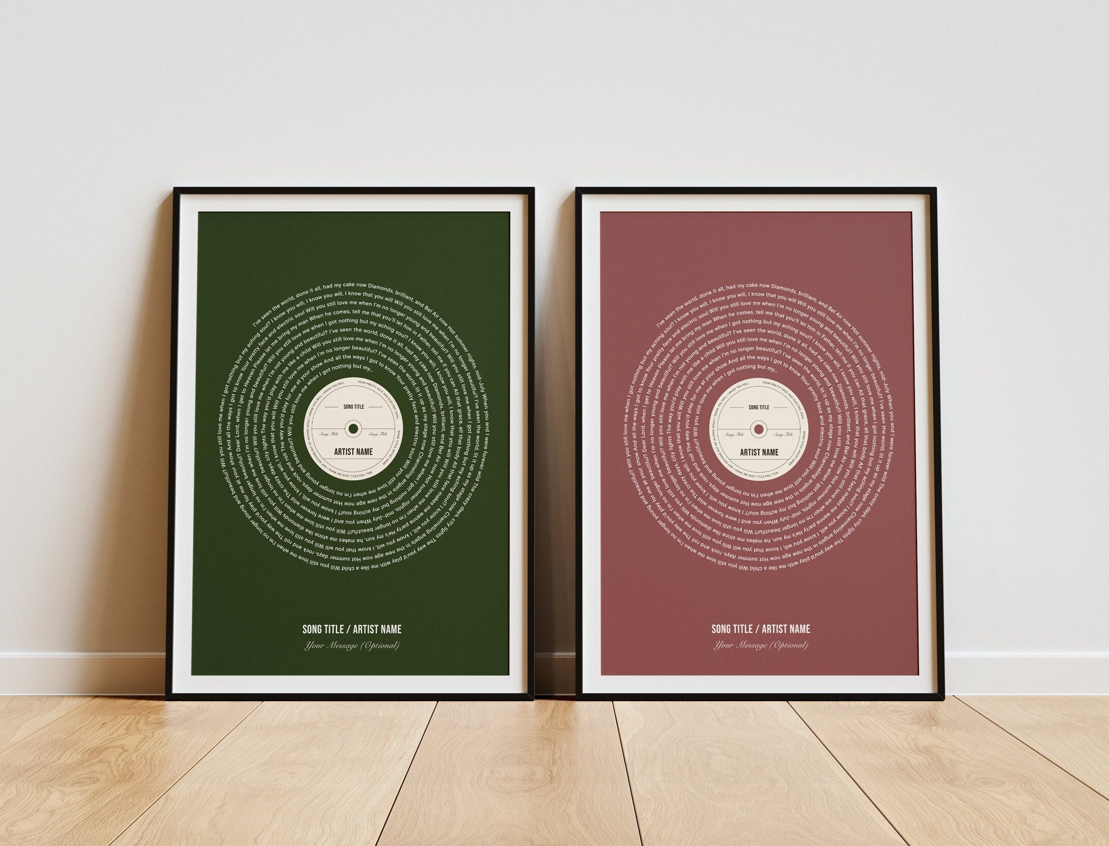 Custom Record Lyrics Poster, Anniversary Wedding Gift, Vinyl Lyric ...