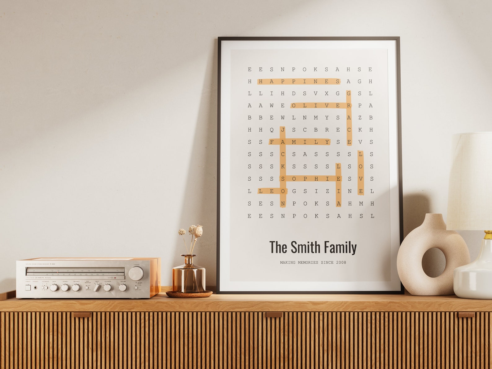 Custom Family Poster Word Search Poster Personalized Word Search ...