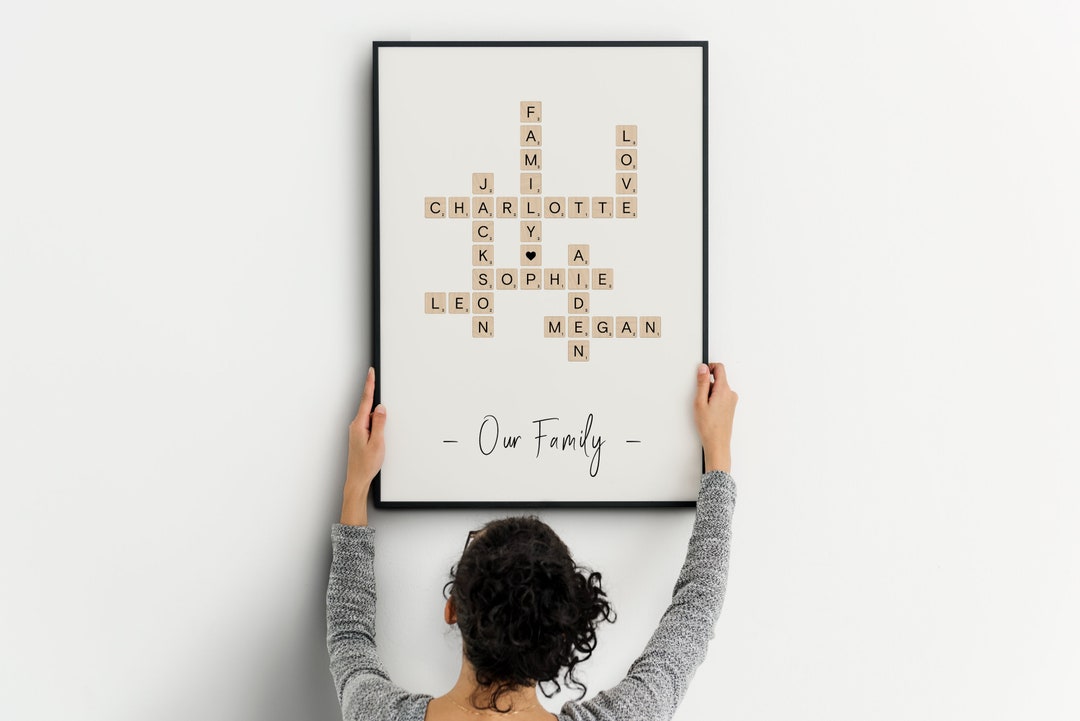 Crossword Puzzle Poster | Personalised Scrabble Print | Custom Letter ...