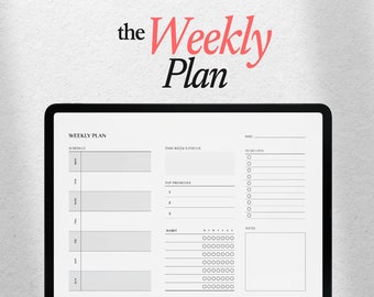 Weekly Planner Minimalist Printable Landscape, Weekly Schedule, Week at ...