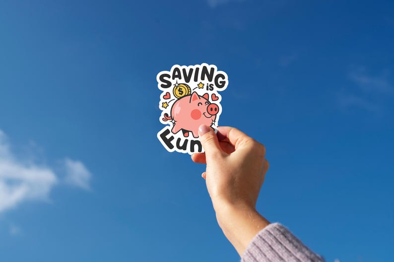 Cute Financial Stickers Svg, Piggy Bank Png, Saving is Fun Printables ...