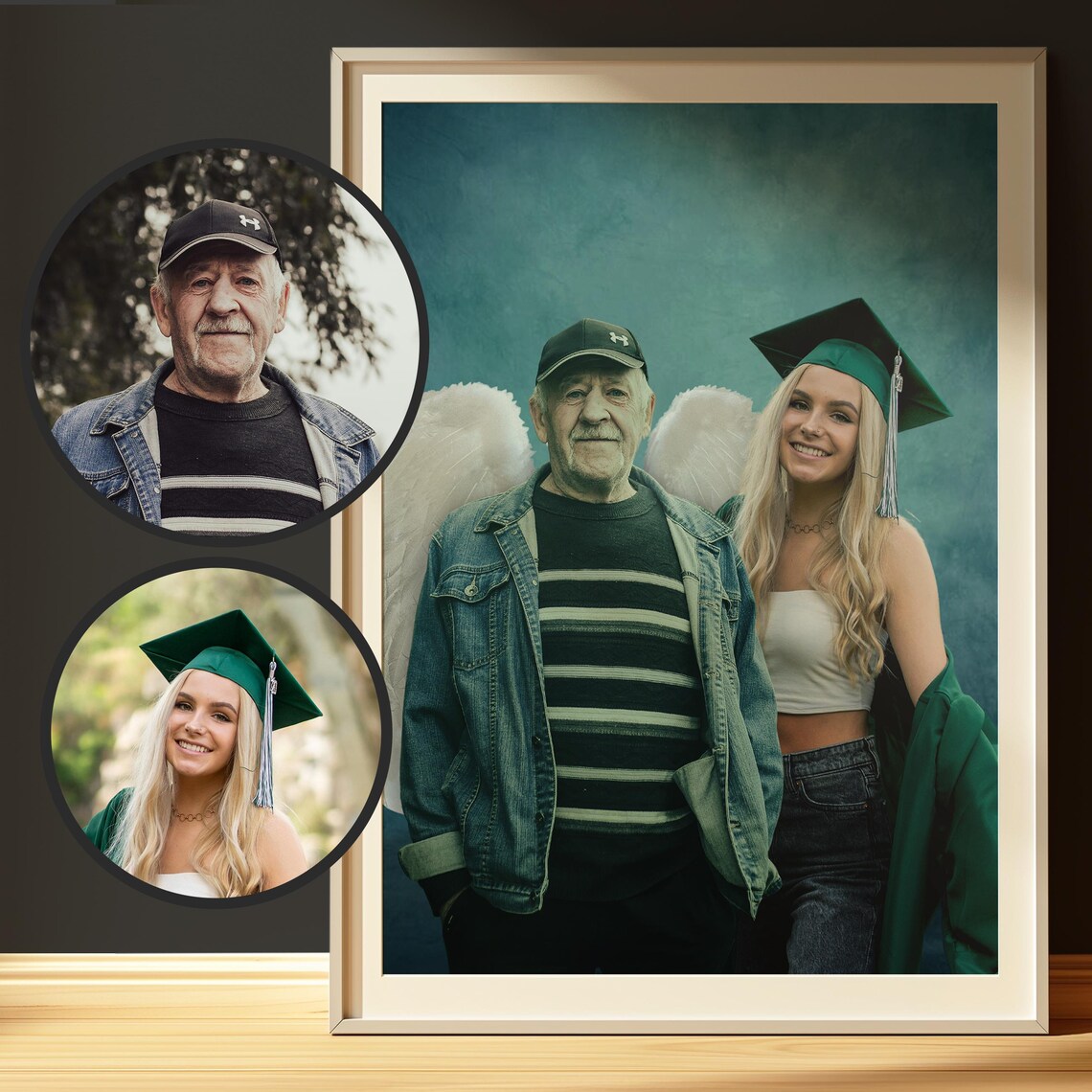 Add Loved One to Photo - Memorial Portrait for Deceased Father Mom ...