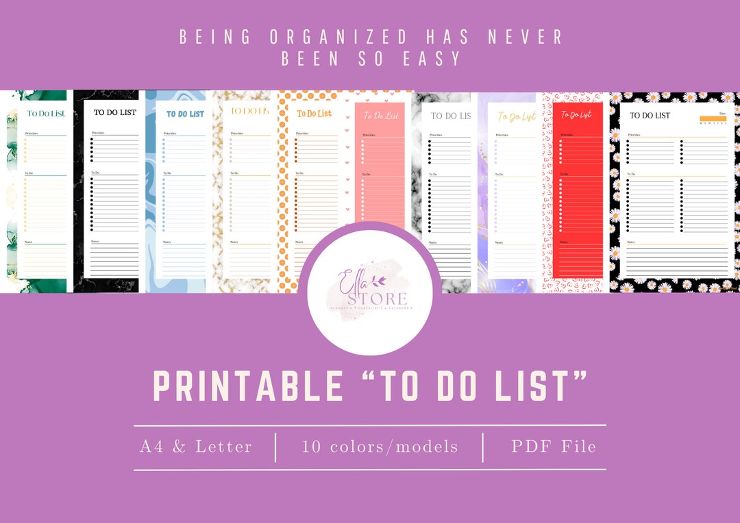 Printable to Do List | A4 & Letter Size | Print at Home Checklist ...