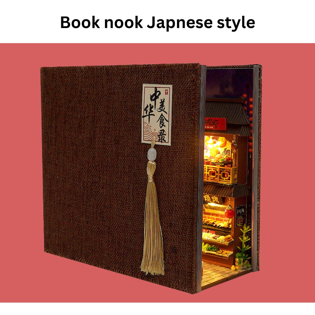 Japanese Style Book Nook Kit: 3D Bookshelf Decor DIY Craft - Etsy