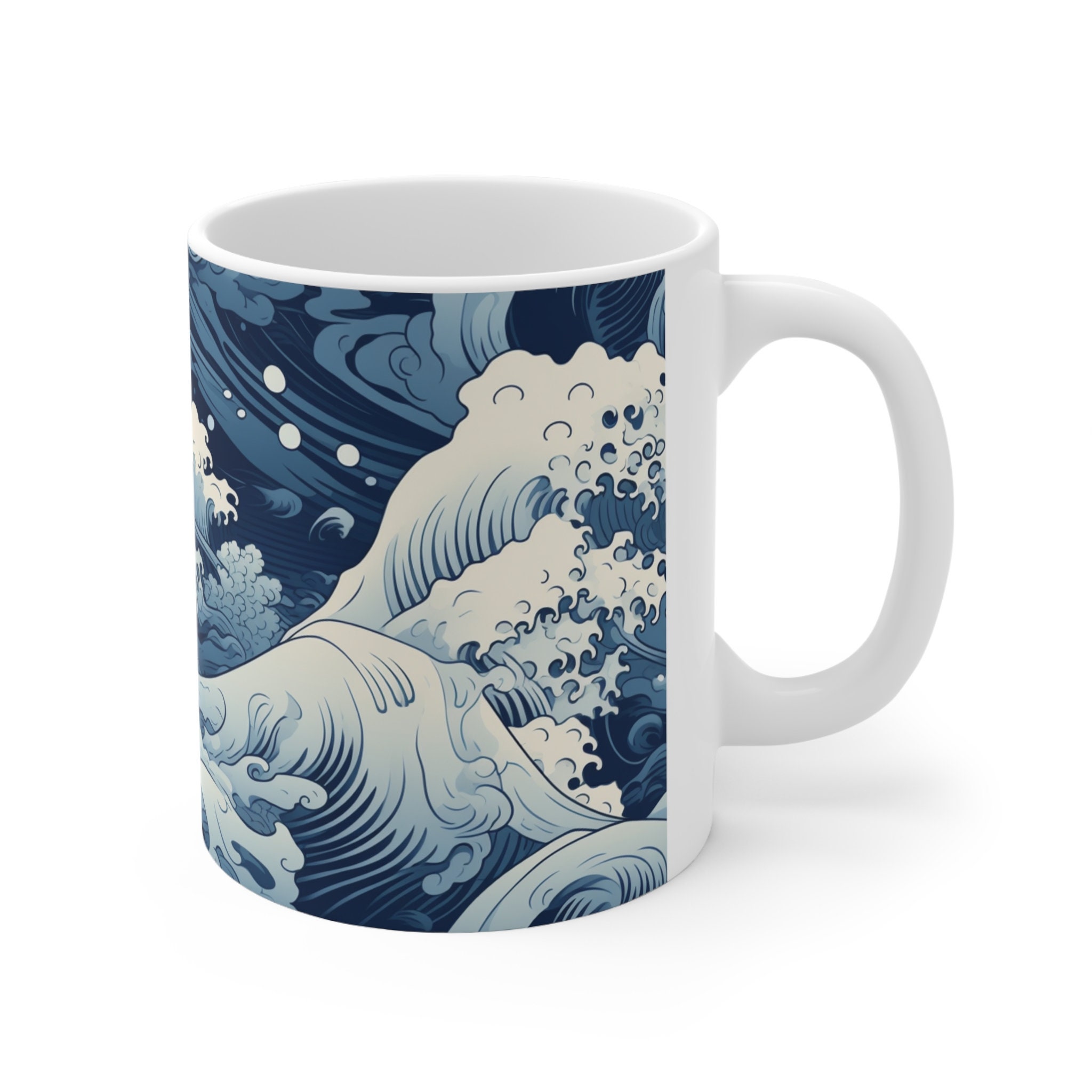 Japanese Art the Great Wave at Kanagawa Katsushika Mug Coffee Japan Art ...
