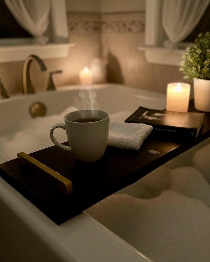 Rustic Solid Wood Bathtub Tray | Wooden Bath Caddy | Farmhouse Bath ...