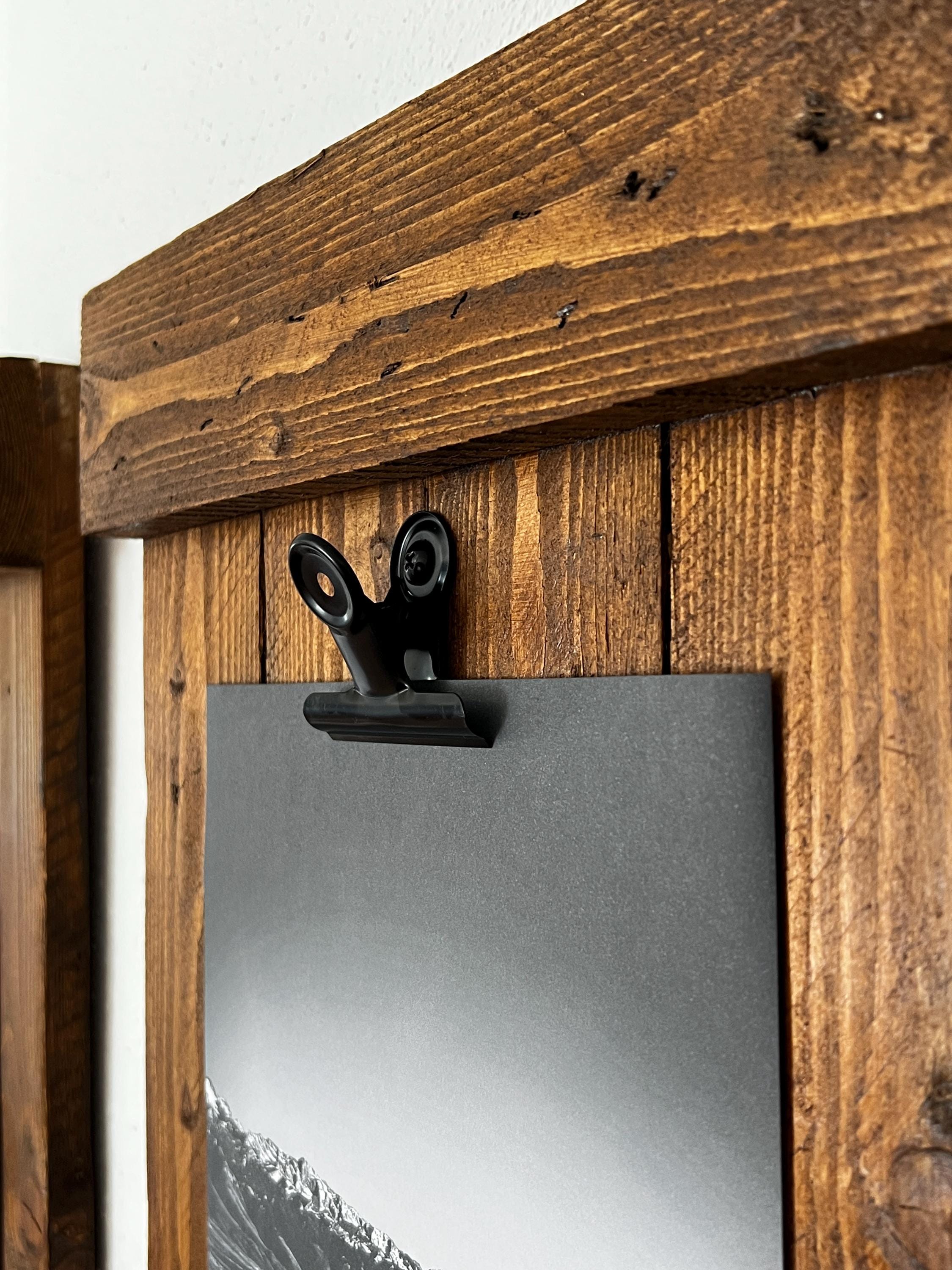 Rustic Wood Clip Frame From Reclaimed Pallet Photo, Recipe, or Note ...