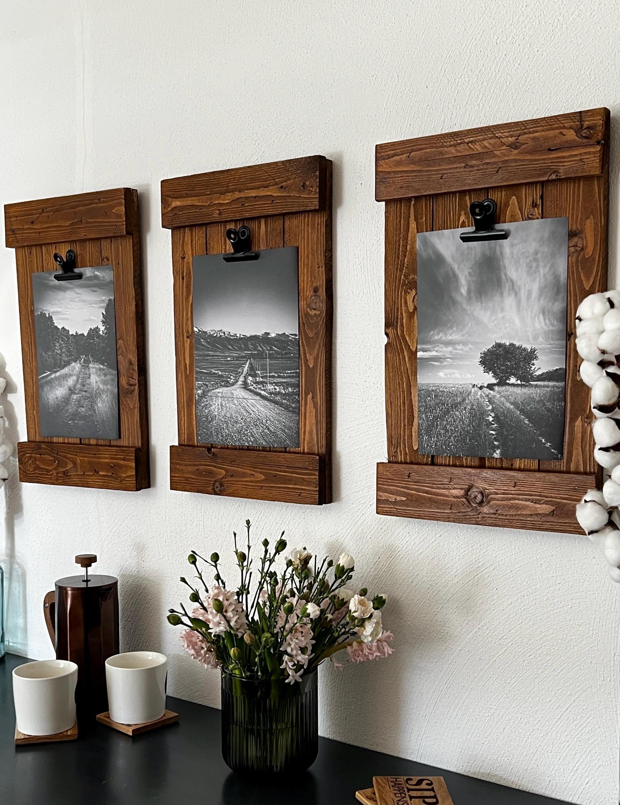 Rustic Wood Clip Frame From Reclaimed Pallet Photo, Recipe, or Note ...