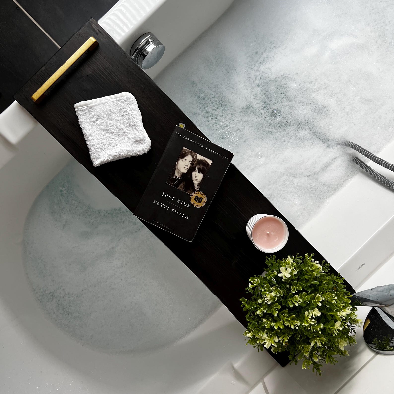 Rustic Charm Solid Wood Slab Bathtub Caddy - Handcrafted Long Wooden ...