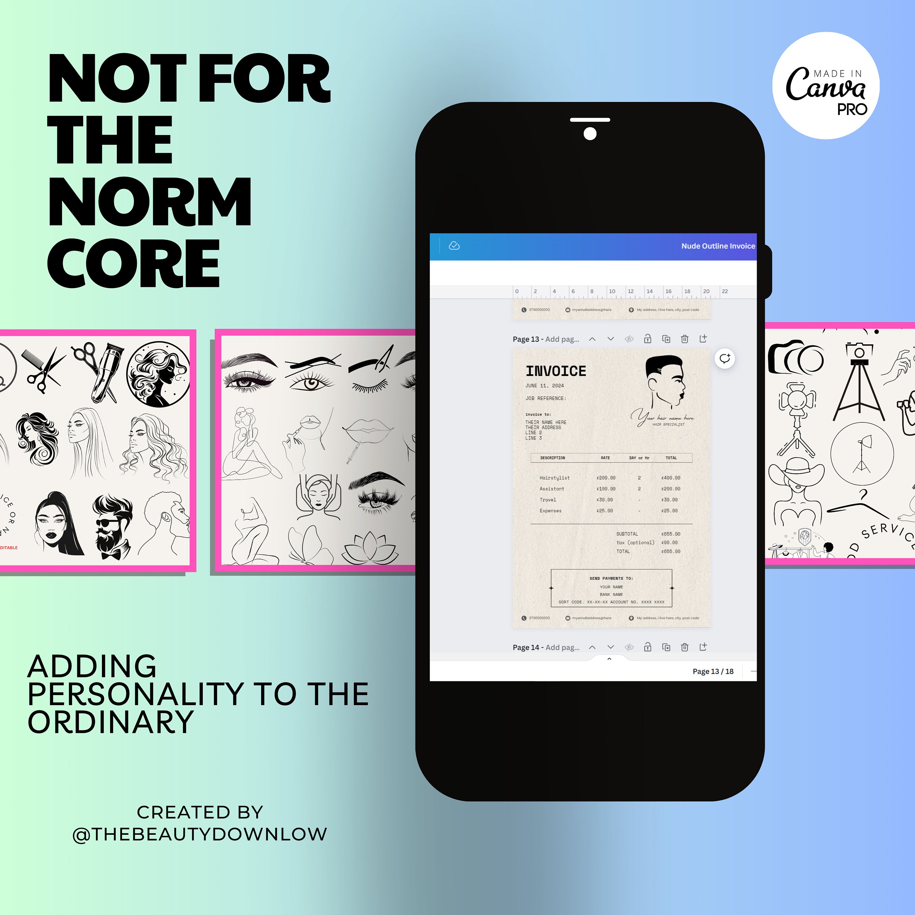 Canva Pro Invoice Template for PHOTOGRAPHERS and STYLISTS Esty Digital ...