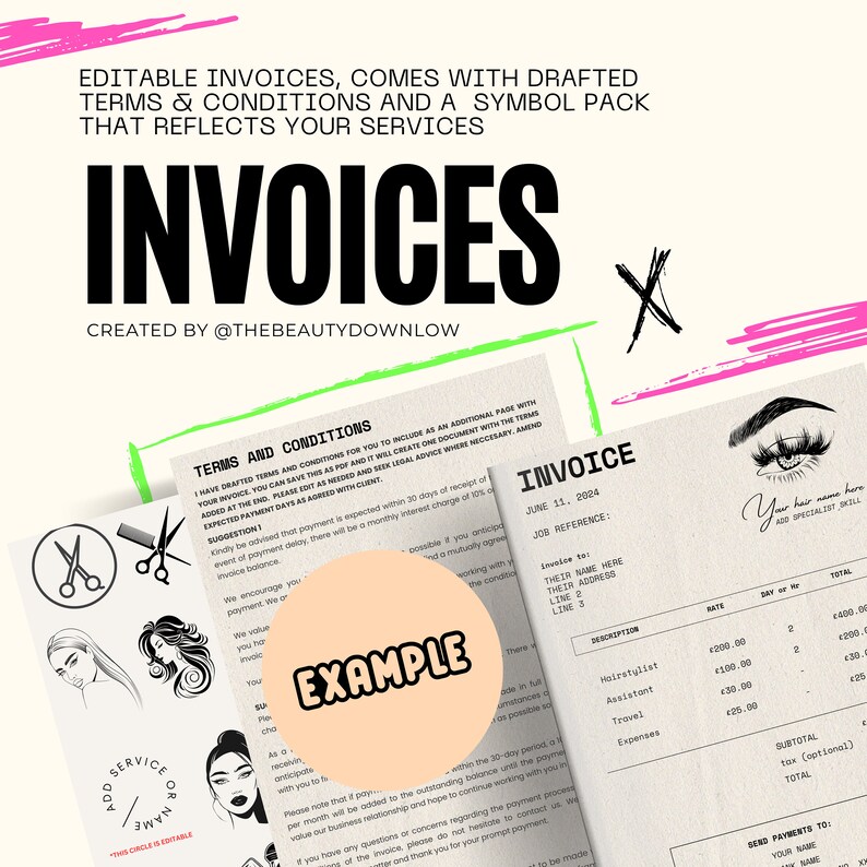 Canva Pro Invoice Template for PHOTOGRAPHERS and STYLISTS Esty Digital ...
