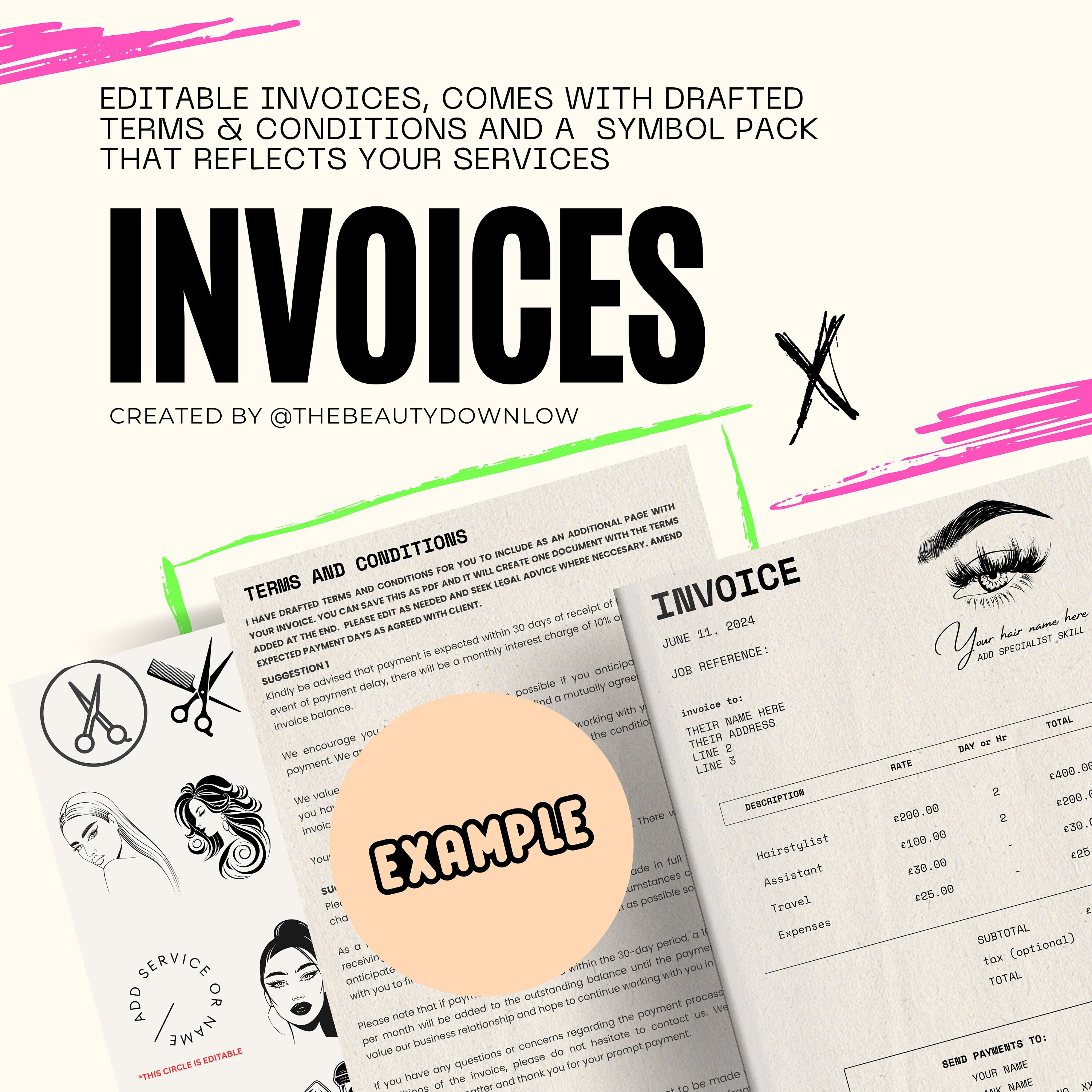 Canva Pro Invoice Template for PHOTOGRAPHERS and STYLISTS Esty Digital ...