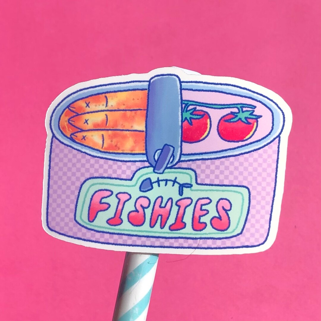 Cute Illustrated Sardine Sticker / Glossy Sticker - Etsy