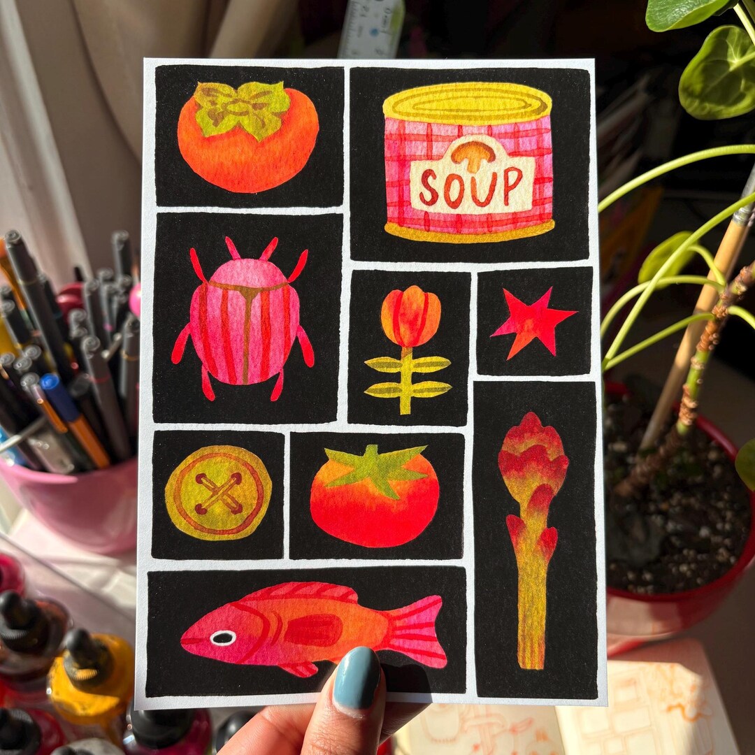Cute Illustrated Collage Art Print - Etsy