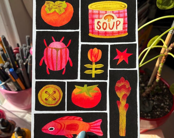 Cute Illustrated Collage Art Print - Etsy