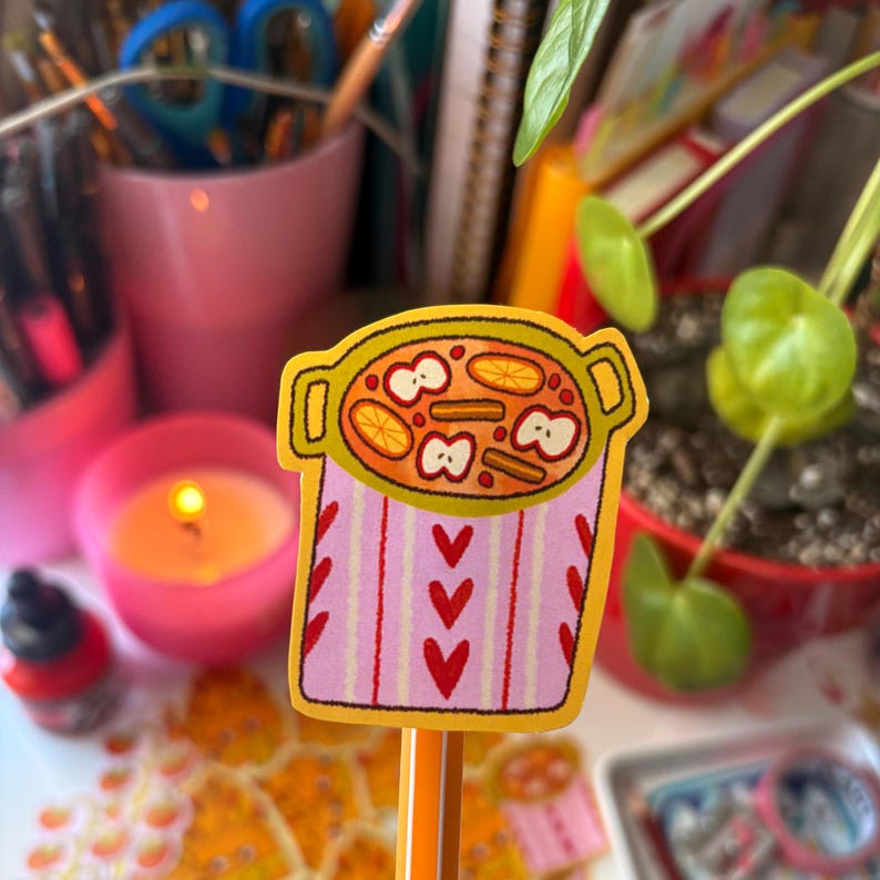 Cute Illustrated Simmer Pot Sticker / Glossy Sticker - Etsy