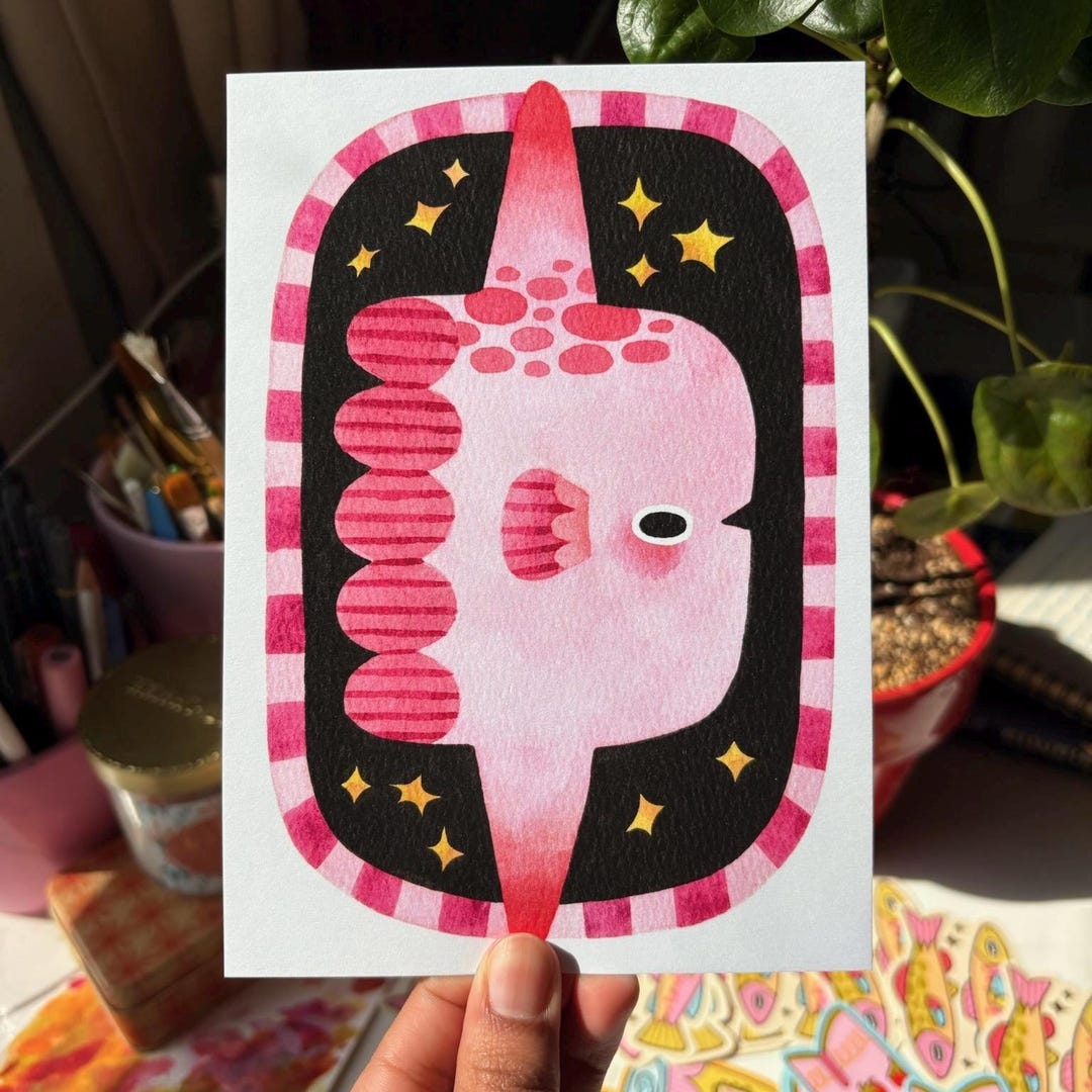 Cute Illustrated Ocean Sunfish Art Print - Etsy