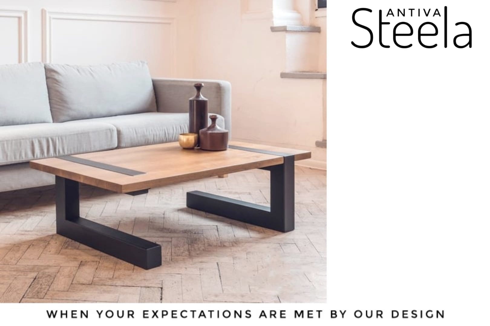 Solid Wood Industrial Style Coffee Table - Etsy