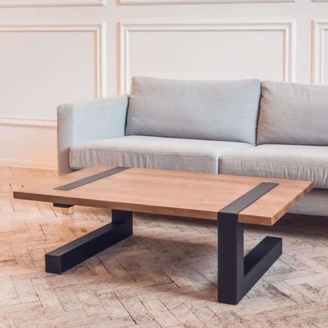 Solid Wood Industrial Style Coffee Table - Etsy