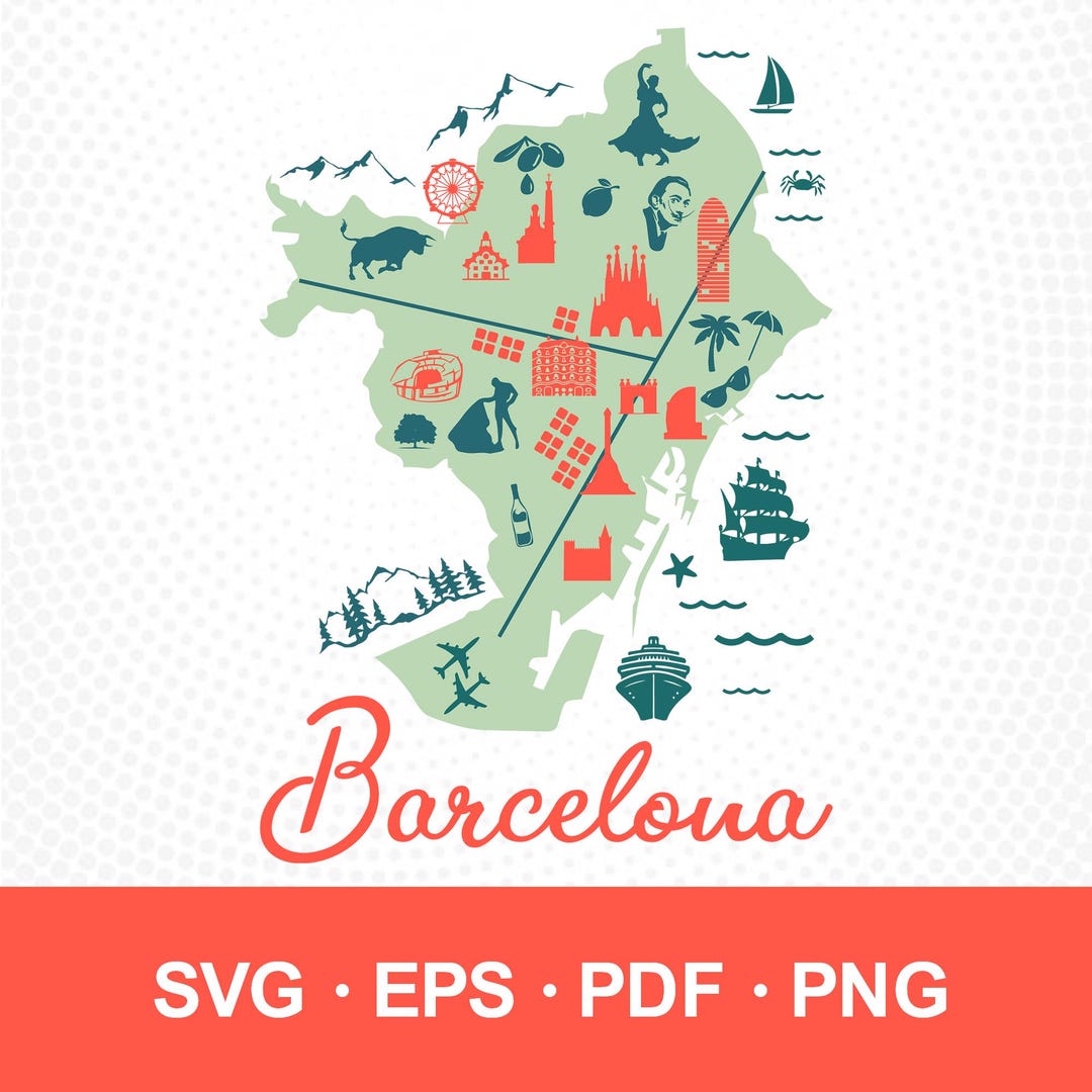 Barcelona Svg Spain Travel Clipart Espana Travel Svg Spanish Svg Files ...