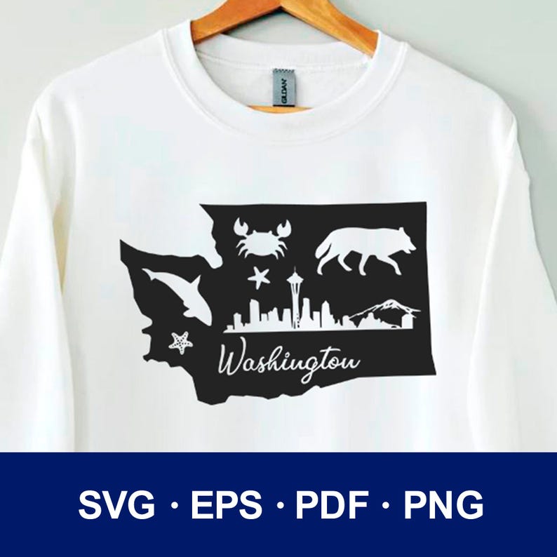 Washington State SVG / Seattle Cut File / Washington / Clip Art / Miami ...