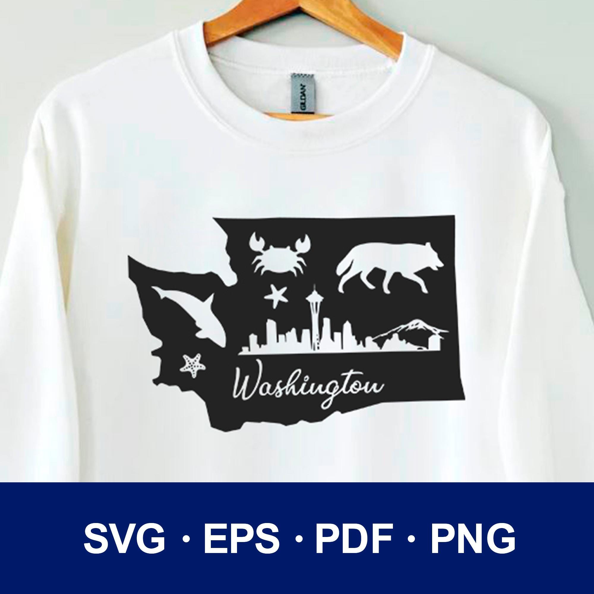 Washington State SVG / Seattle Cut File / Washington / Clip Art / Miami ...